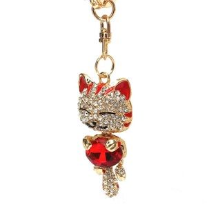 Accessories | Red Crystal Cat Keychain Goldtone W Pav Crystals | Poshmark